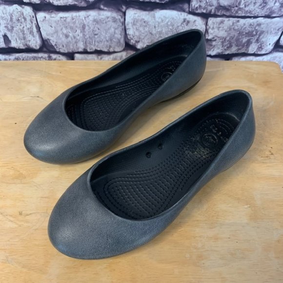 CROCS | Shoes | Crocs Gray Slip On Flats Size 9 | Poshmark